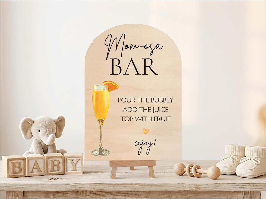 Mom-osa Bar Baby Shower Sign, Mimosa Drink Station Sign, Brunch Decor ...