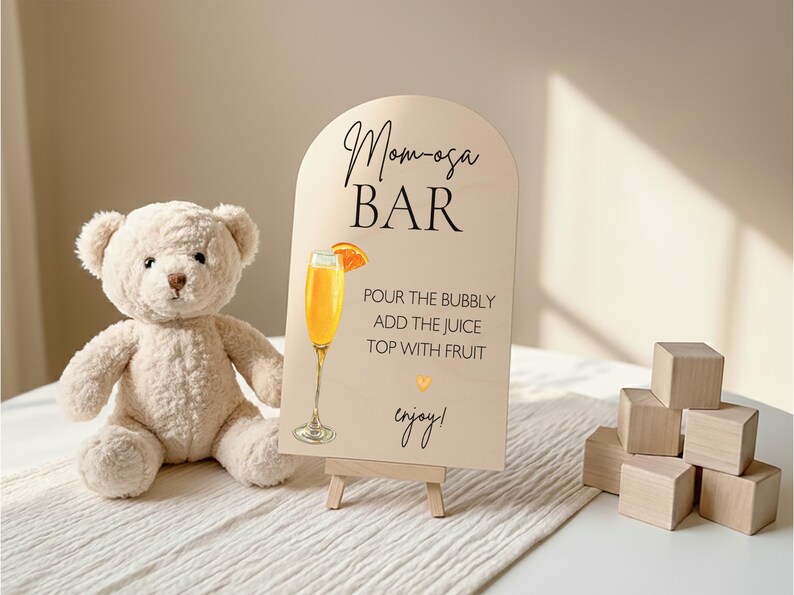 Mom-osa Bar Baby Shower Sign, Mimosa Drink Station Sign, Brunch Decor ...