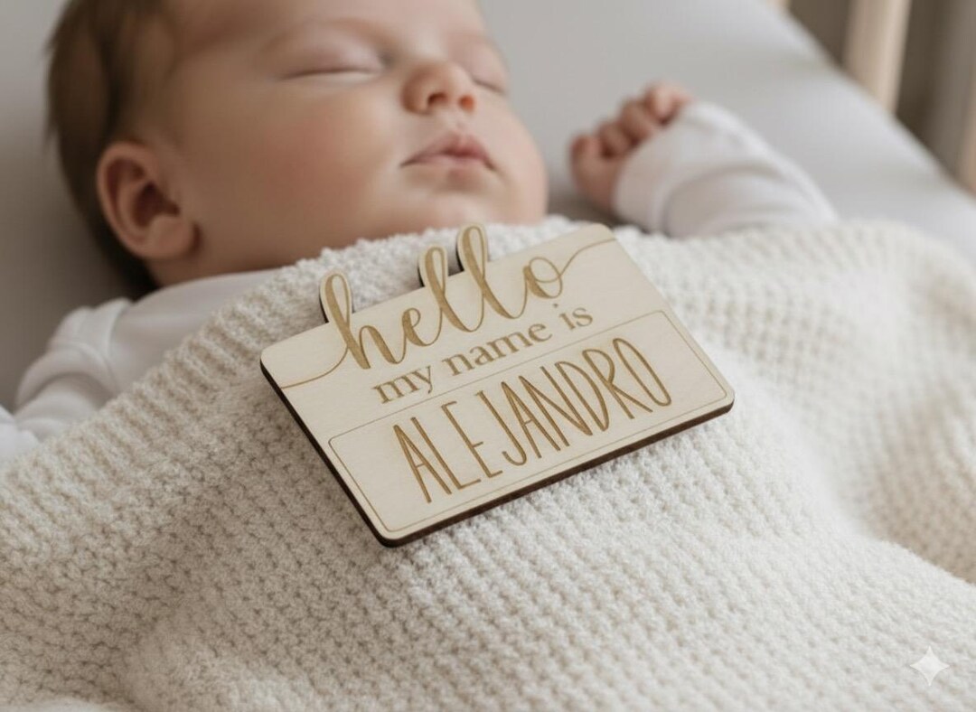 Hello My Name is Baby Announcement Sign | Personalized Baby Name Sign ...