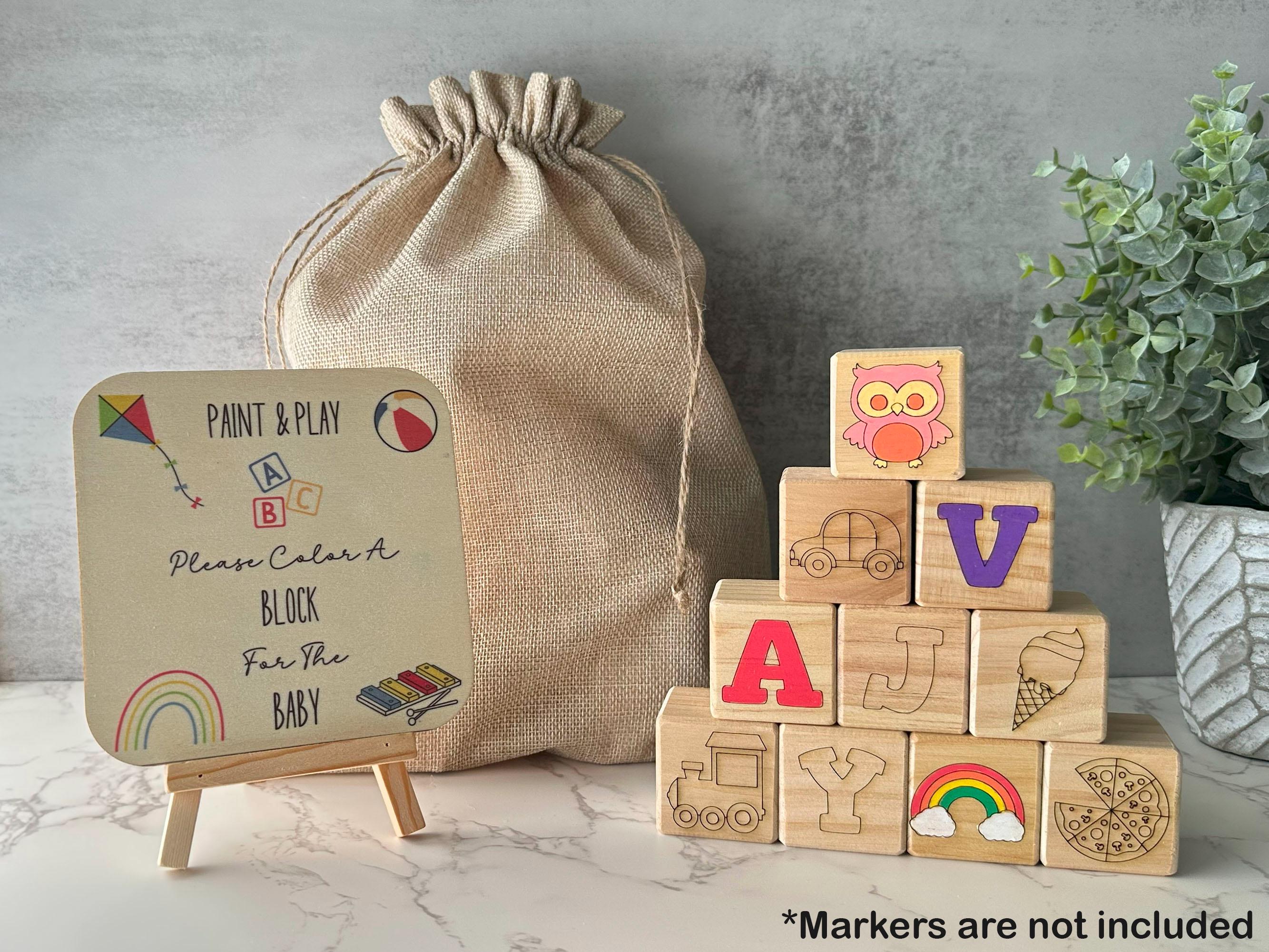 Baby Shower ABC Blocks Activity - DIY Alphabet Block Decorating Game ...