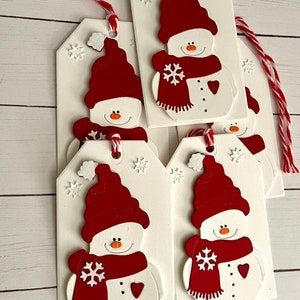 Snowman Gift Tags-set of 5, Holiday Gift Tags, Favor Tags, Christmas ...