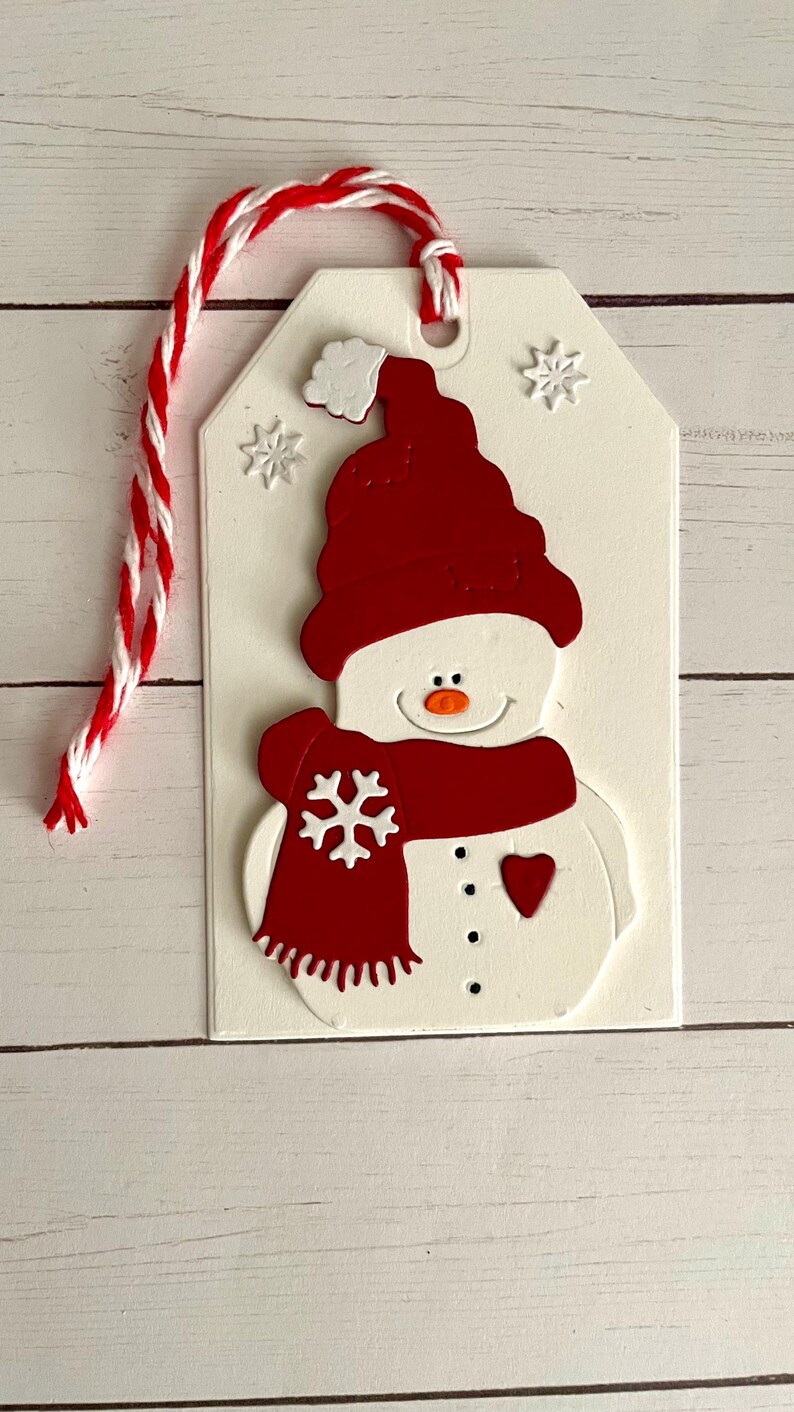 Snowman Christmas Gift Tags, 3D Holiday Favor Tags, Set of 5 - Etsy