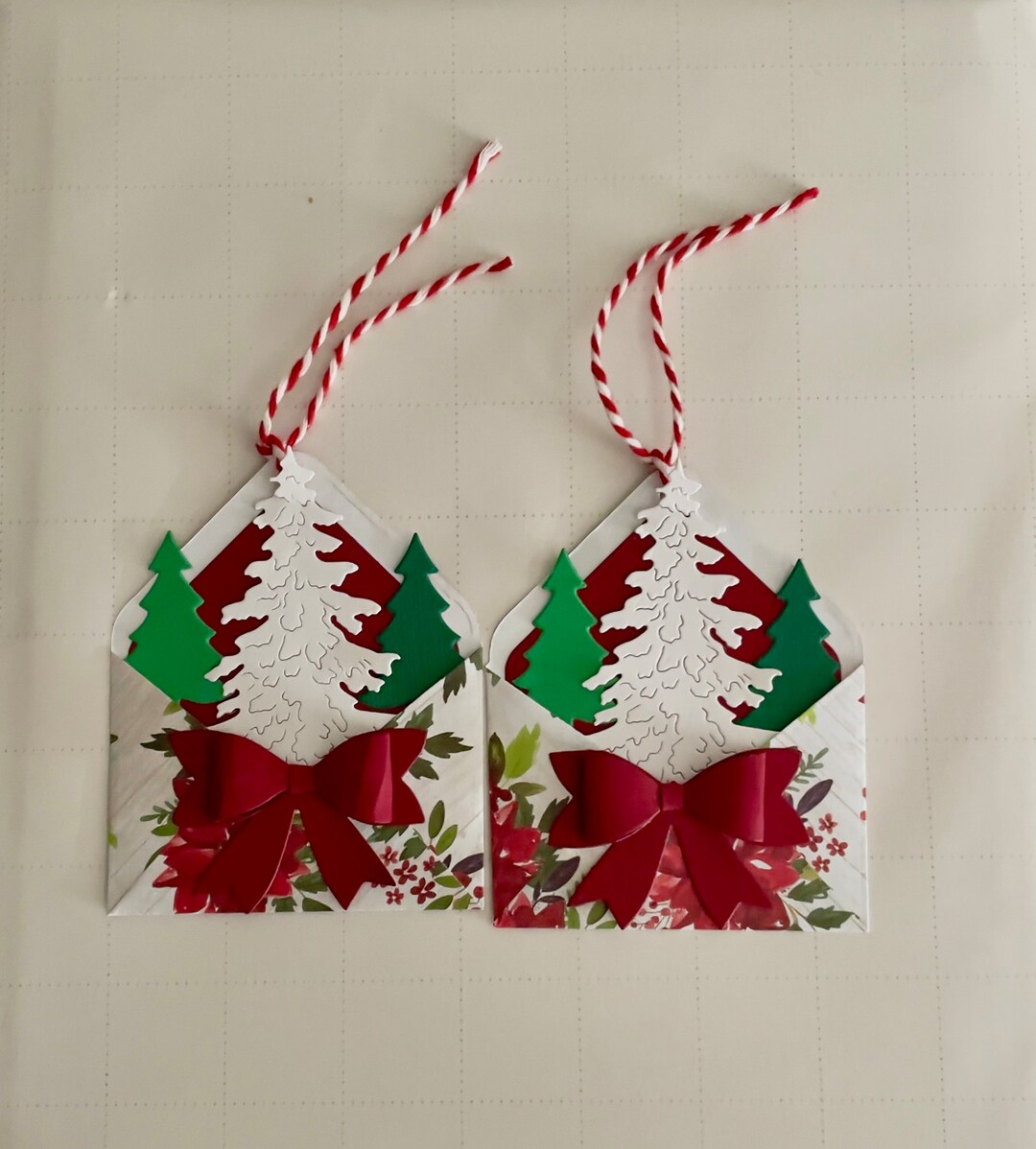 Christmas Tree Gift Tag Envelope-set of 6, Christmas Tags, Wrapping ...