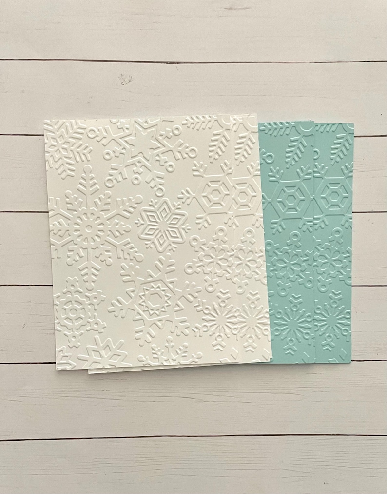 10 Snowflake Embossed Front Card, Embossed Cardstock, Cardstock Paper ...