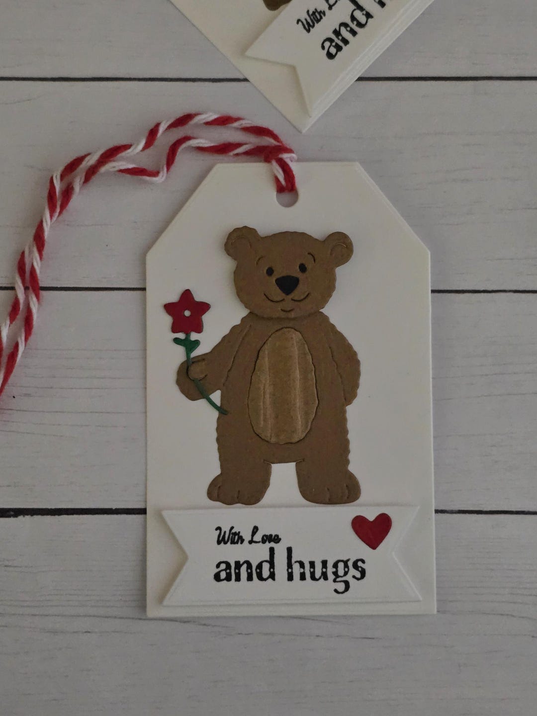 Love Bear Gift Tags-set of 5, Love and Hugs Gift Tags, Valentine Gift ...