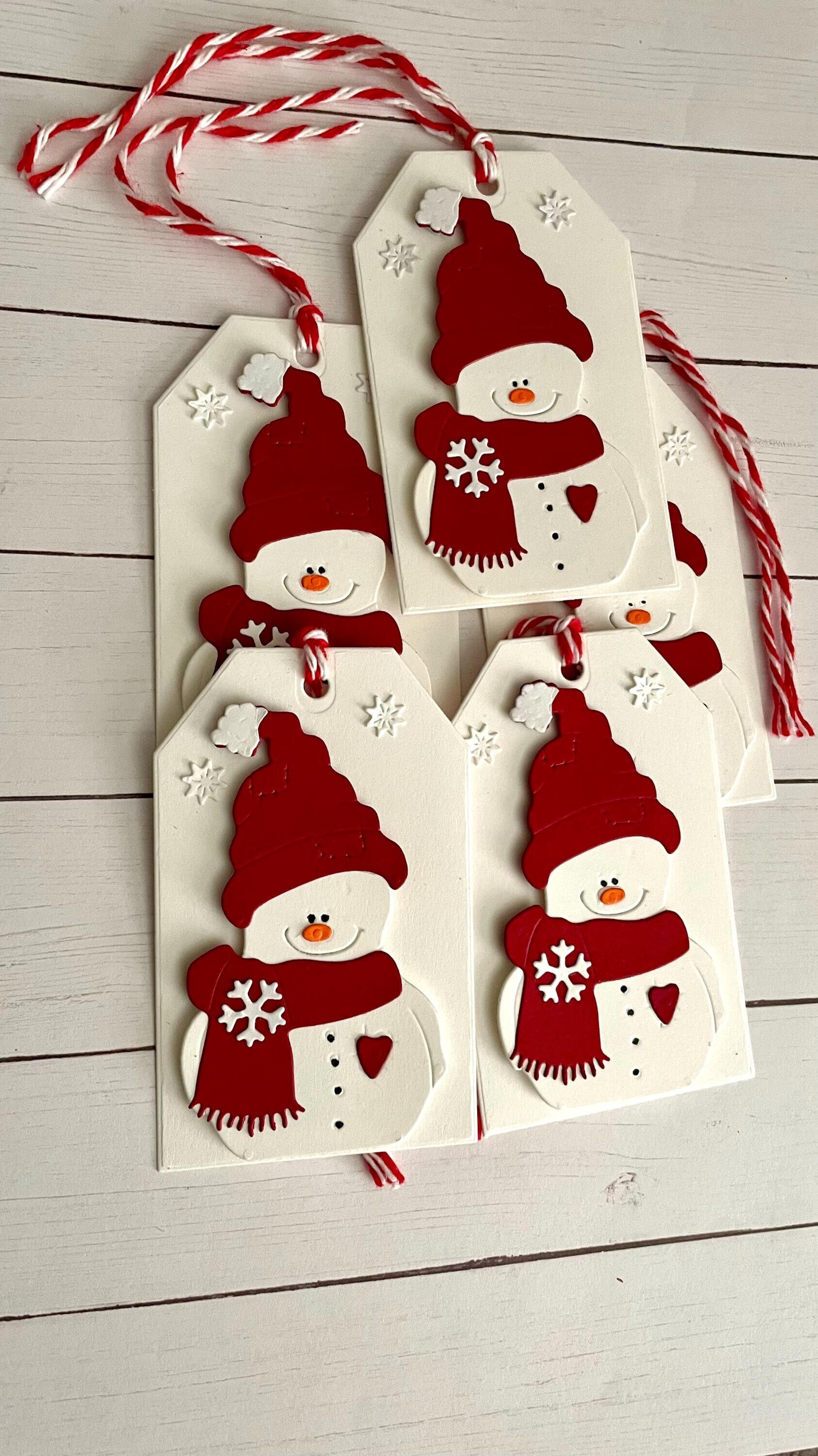 Snowman Christmas Gift Tags, 3D Holiday Favor Tags, Set of 5 - Etsy