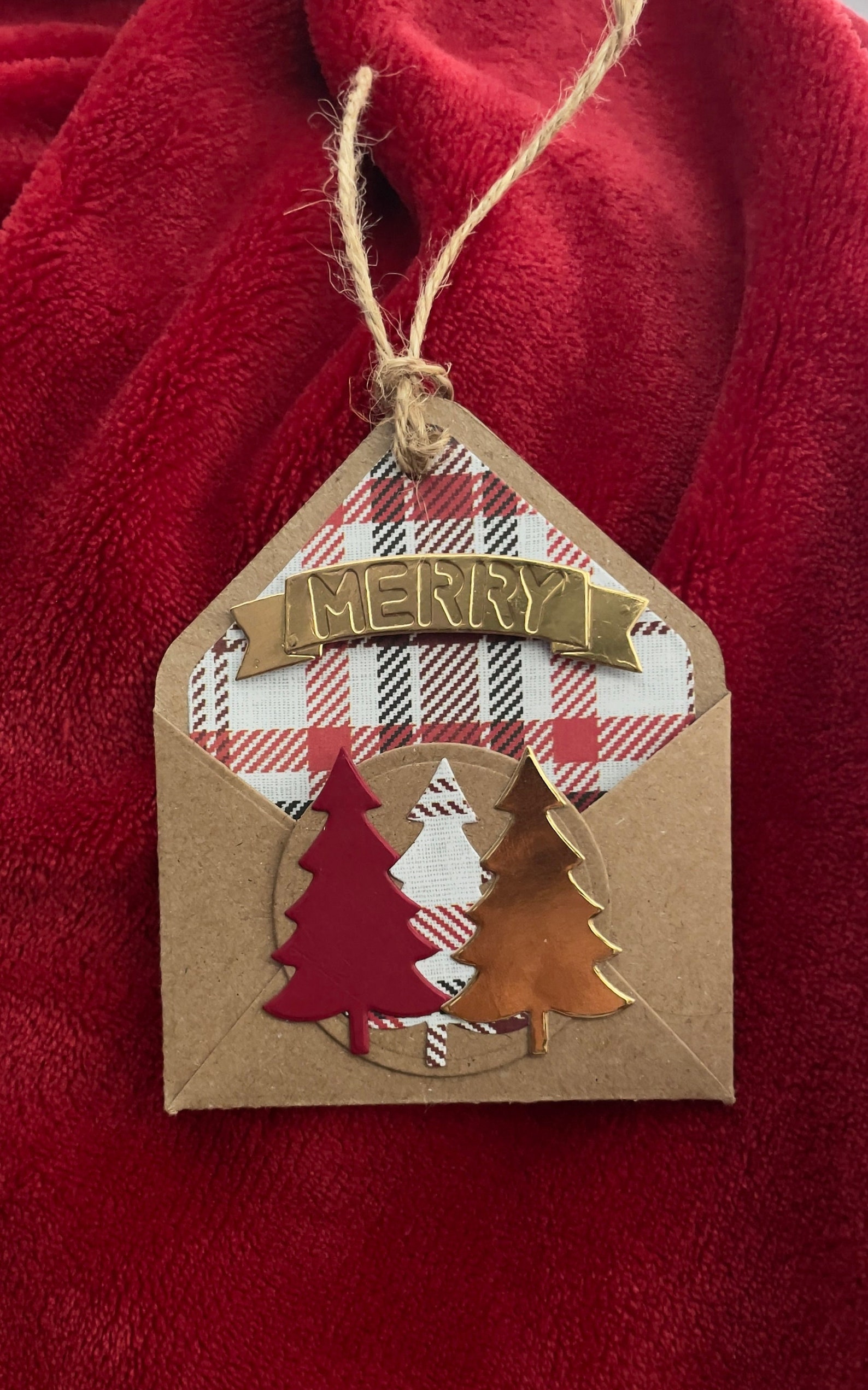 Christmas Tree Gift Tag Envelope-set of 6, Plaid Christmas Tags ...