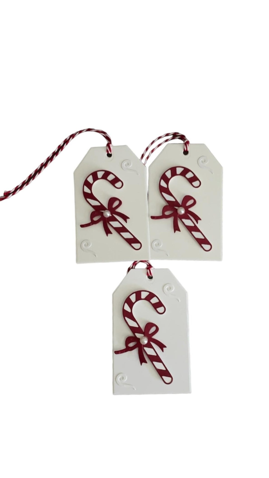 Candy Cane Gift Tags-set of 6, Holiday Gift Tags, Favor Tags, Christmas ...
