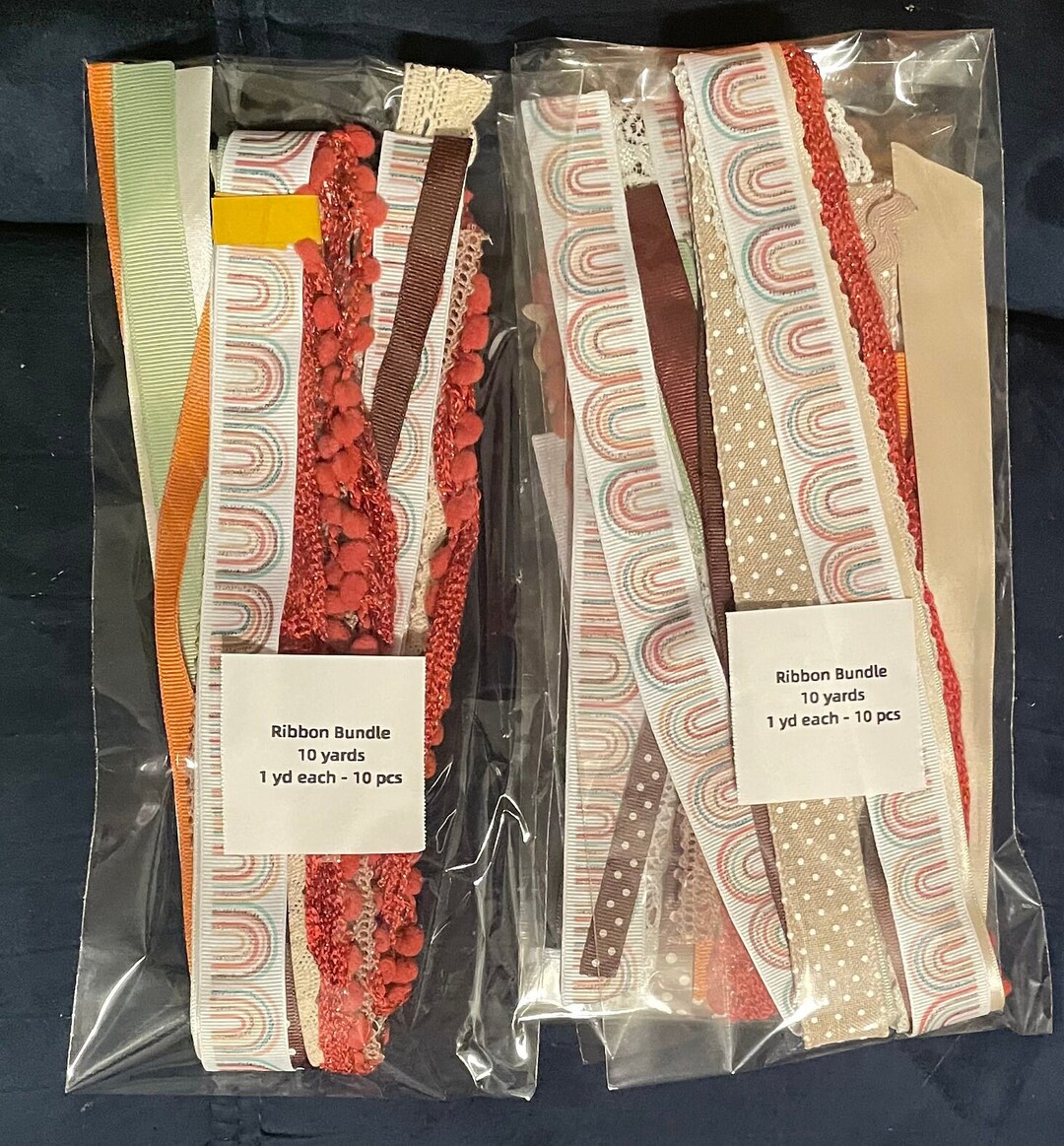 10 Yard Neutral Ribbon Bundle, Assorted Size/texture, Grab Bag Ribbon ...