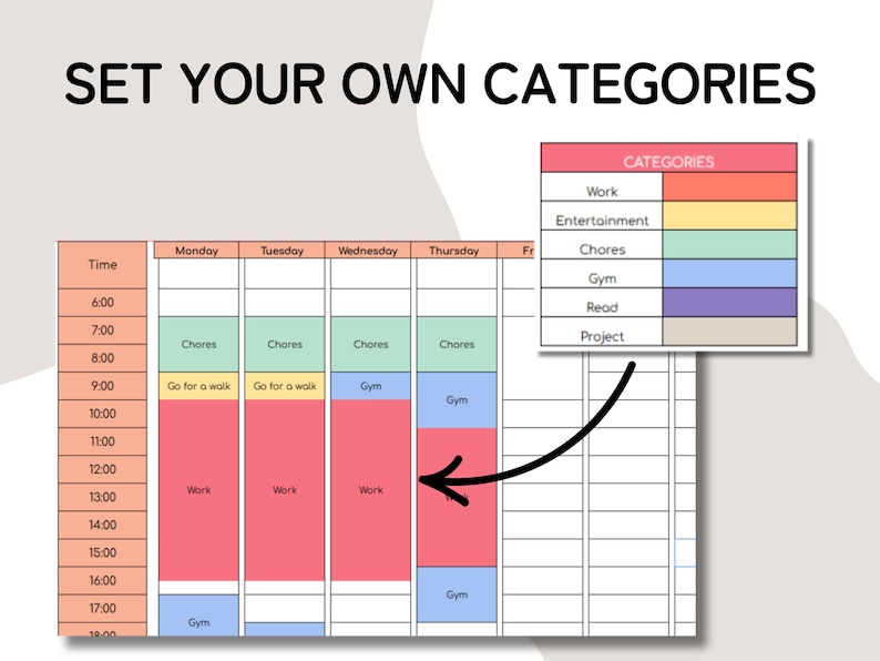Weekly Schedule Spreadsheet | Daily Schedule Spreadsheet | Weekly ...