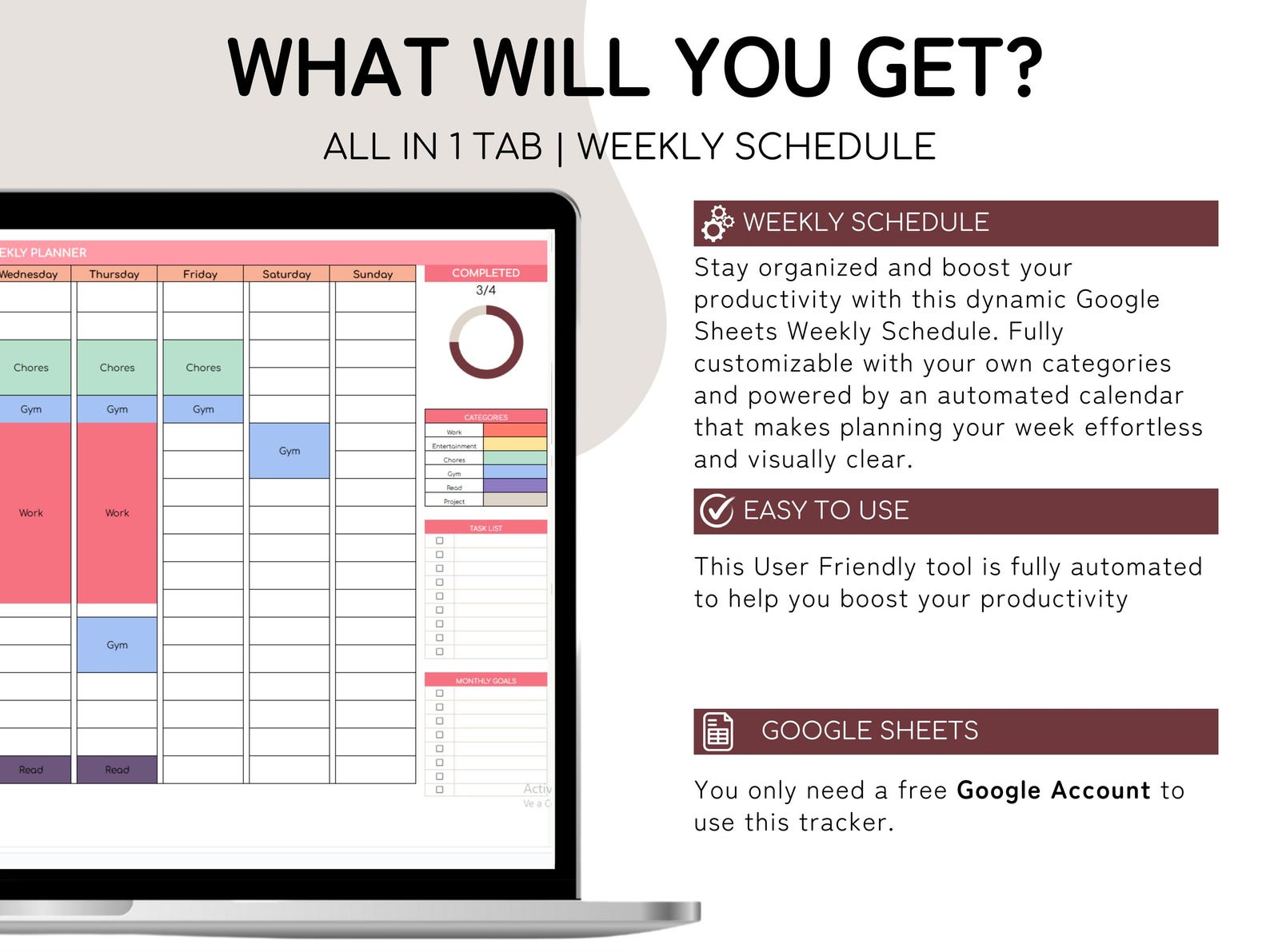 Weekly Schedule Spreadsheet | Daily Schedule Spreadsheet | Weekly ...