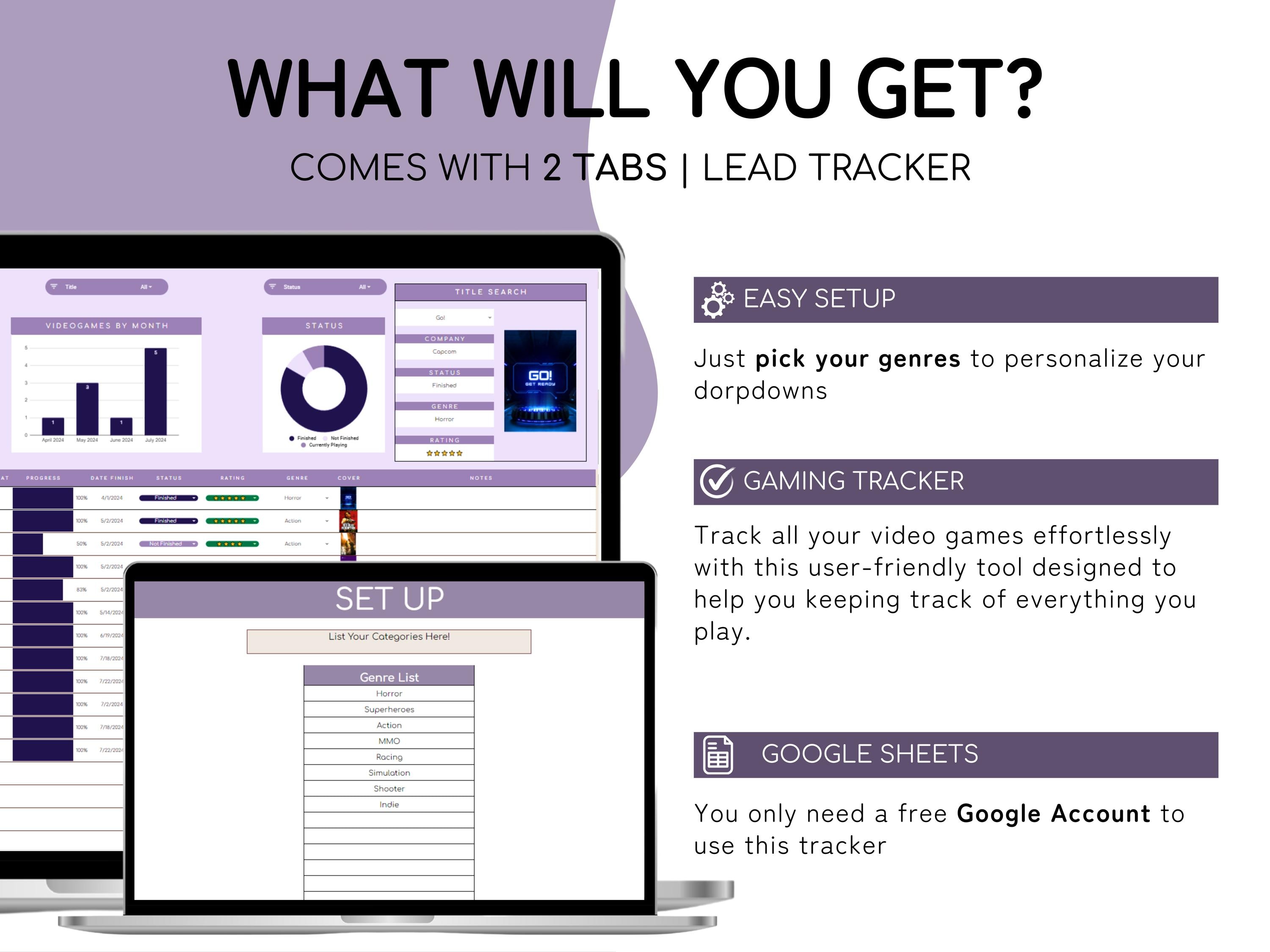 Gaming Tracker Google Sheets | Simple Video Game Tracker Spreadsheet ...