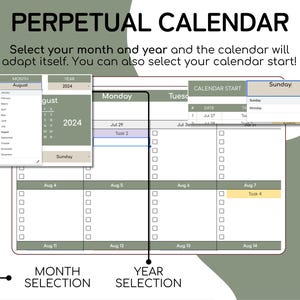 Monthly Calendar Spreadsheet Google Sheets | Daily Schedule | Color ...