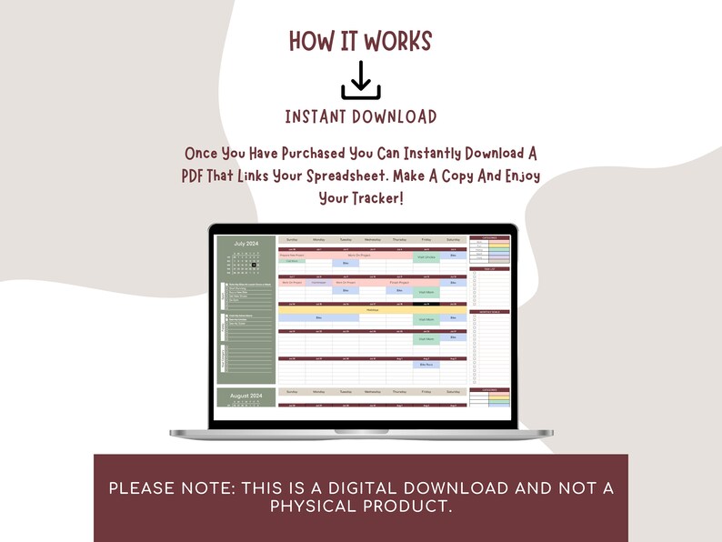 Yearly Planner Google Sheets Template | Daily Checklist | Instant ...