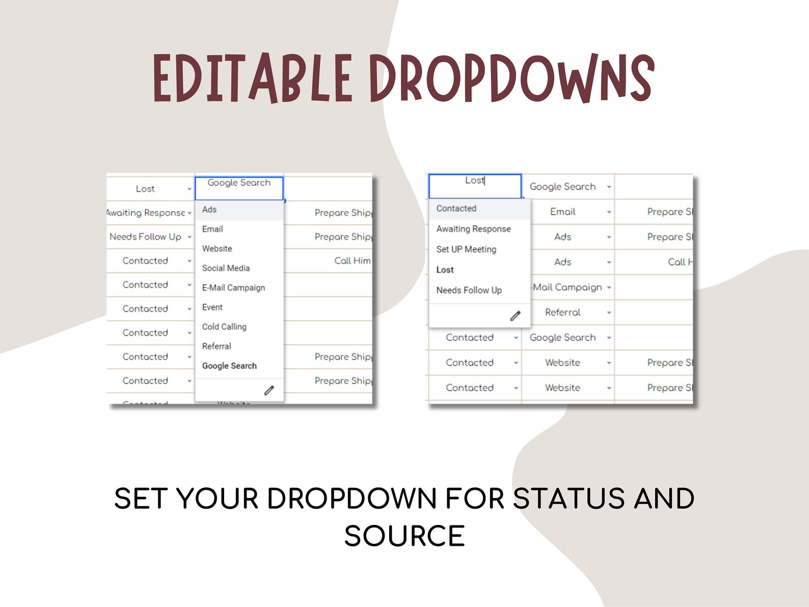 Lead Tracker for Google Sheets Spreadsheet | Digital Client Management ...