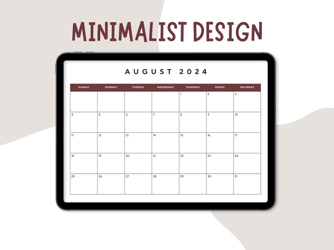 2024 2025 Digital Monthly Calendar for Goodnotes Minimalist Digital ...
