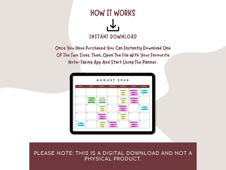 2024 2025 Digital Monthly Calendar for Goodnotes Minimalist Digital ...