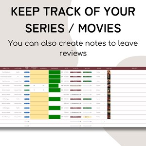 Movies & Series Tracker for Google Sheets | Series Planner With Review ...