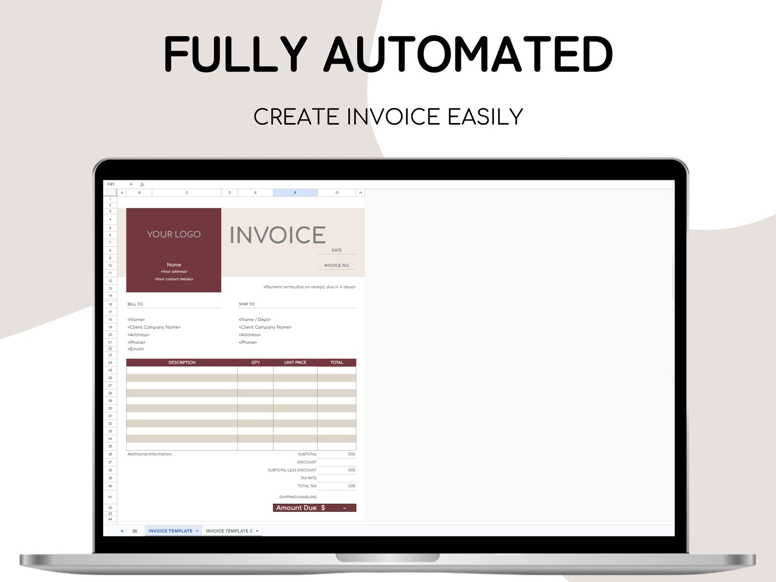 Printable Invoice Template Invoice Spreadsheet Invoice Google Sheets ...