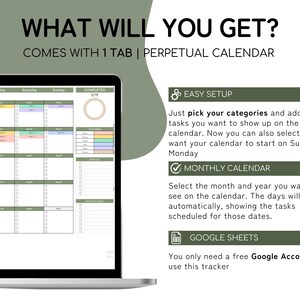 Monthly Calendar Spreadsheet Google Sheets | Daily Schedule | Color ...
