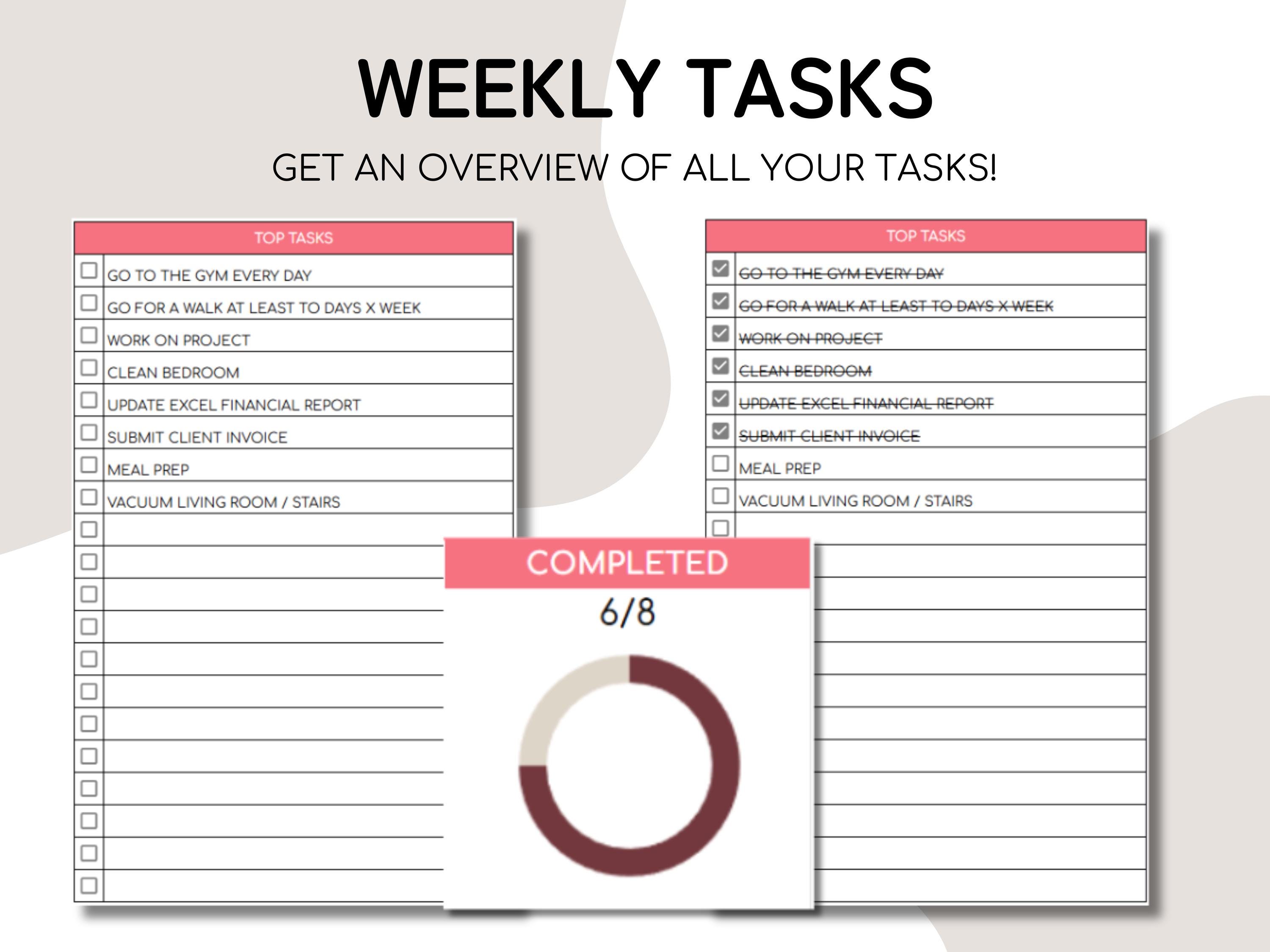 Weekly Schedule Spreadsheet | Daily Schedule Spreadsheet | Weekly ...