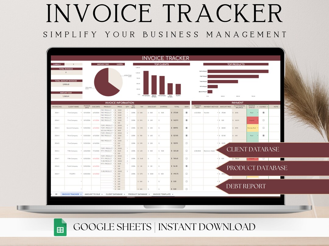 Invoice Tracker Google Sheets Business Manager Invoice Tracker ...