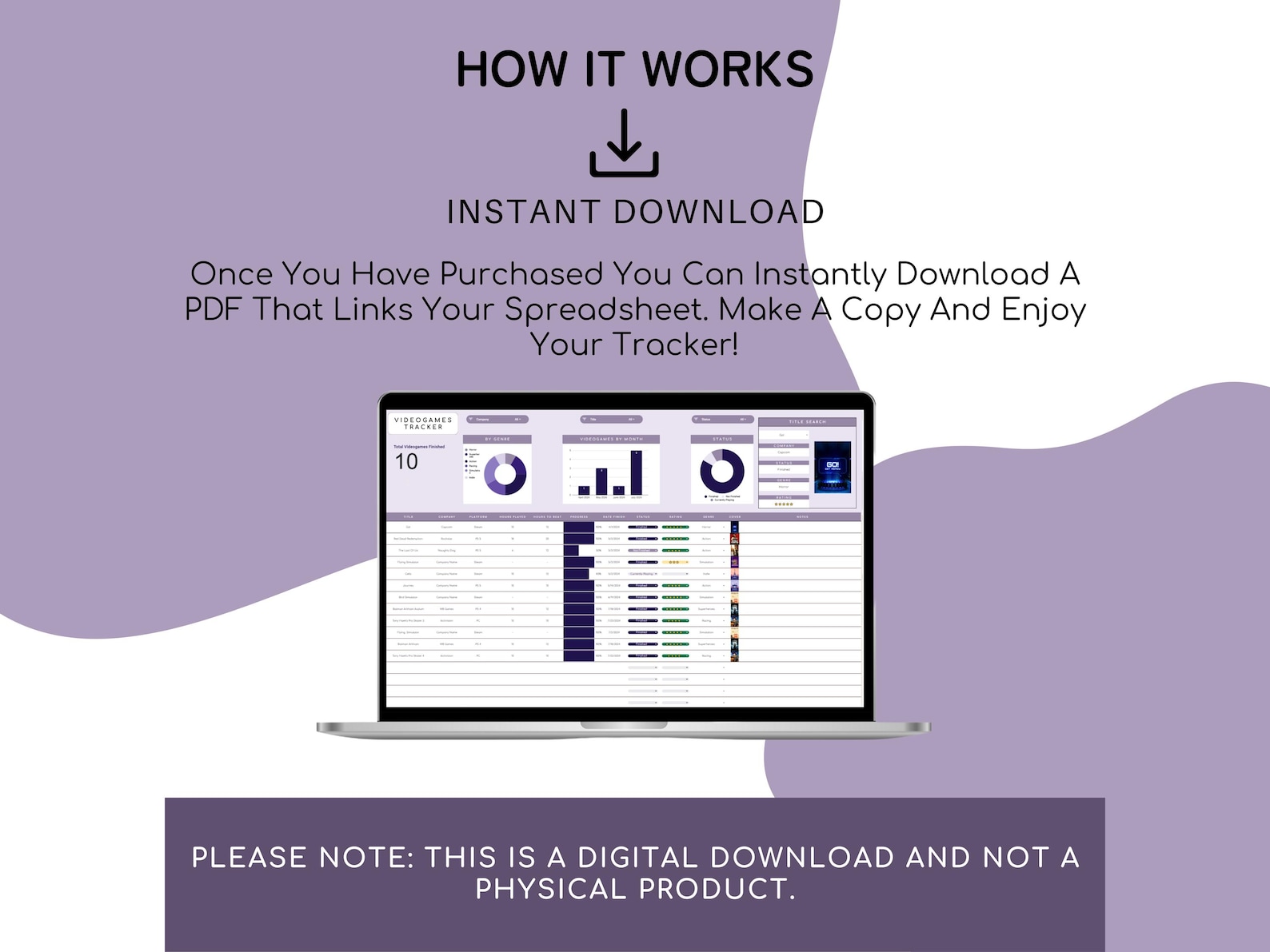 Gaming Tracker Google Sheets | Simple Video Game Tracker Spreadsheet ...