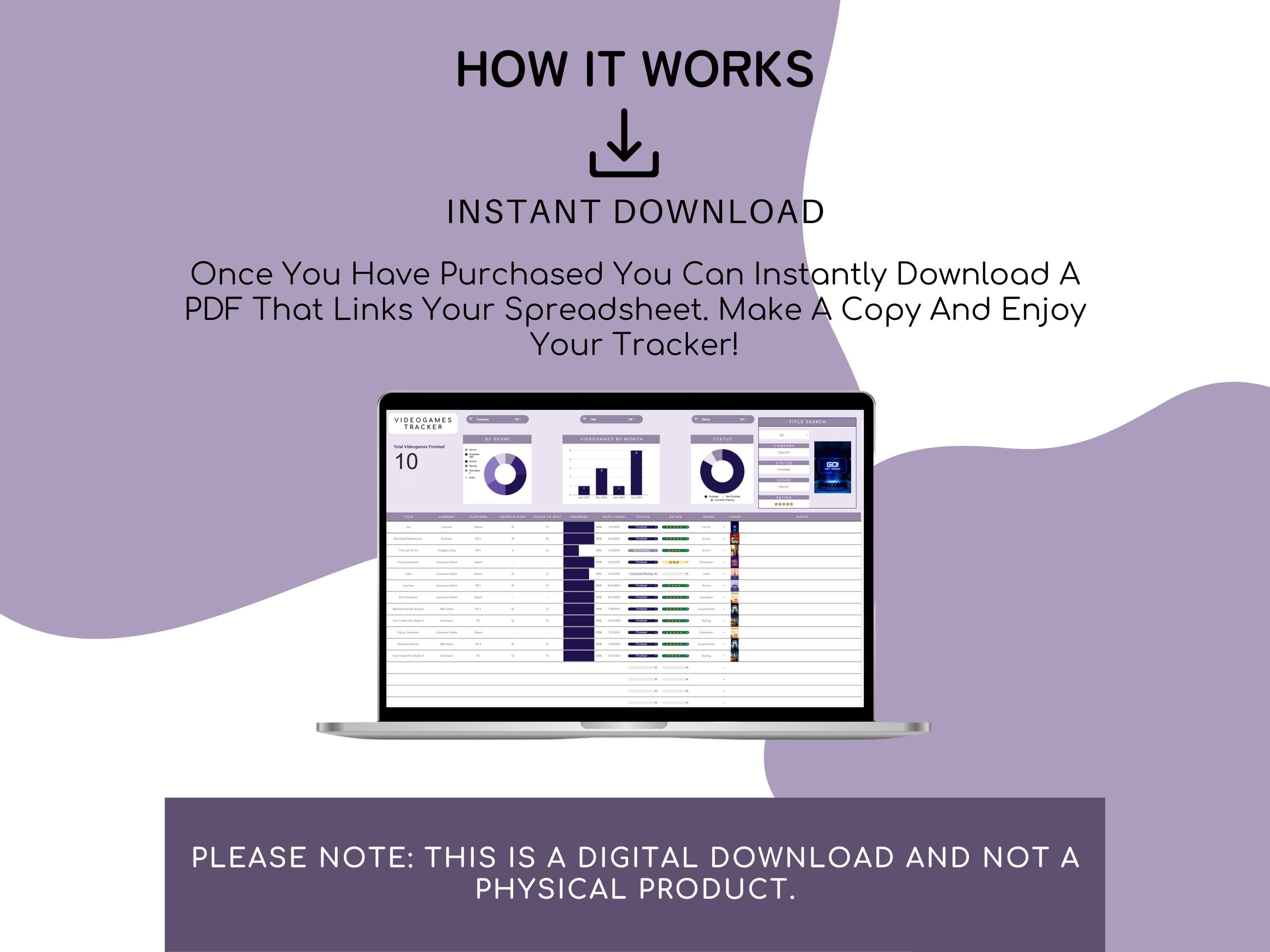 Gaming Tracker Google Sheets | Simple Video Game Tracker Spreadsheet ...