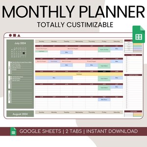 Yearly Planner Google Sheets Template Daily Checklist Instant Download ...