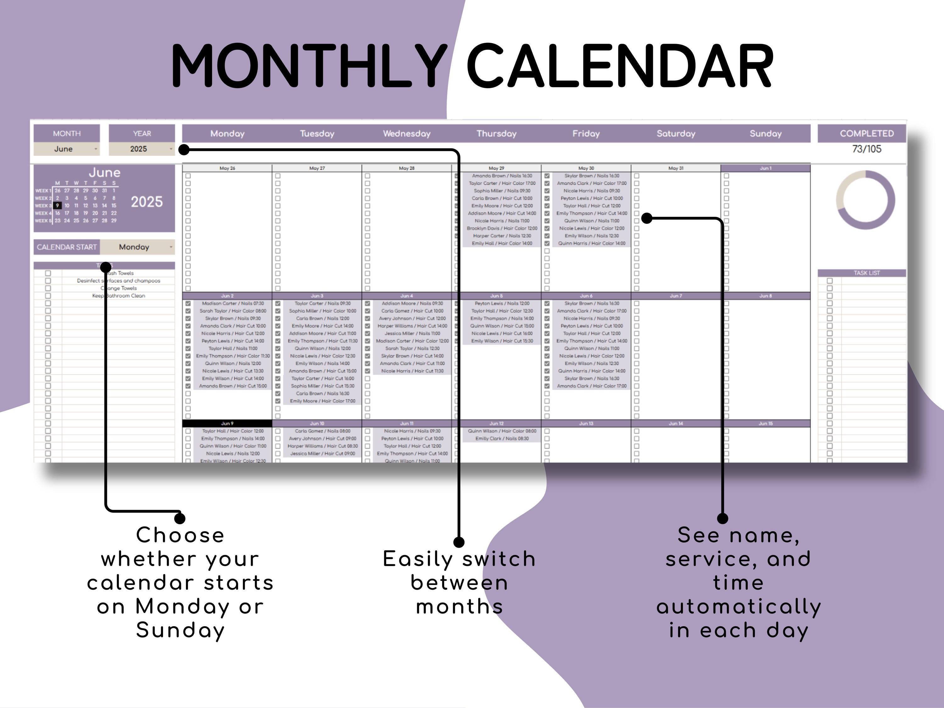 Booking Calendar Google Sheets | Appointment Tracker Spreadsheet ...