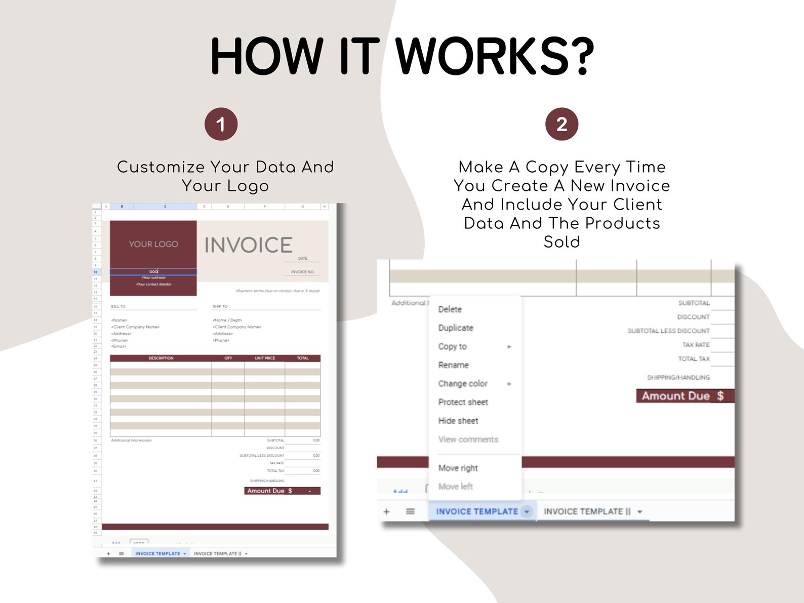 Printable Invoice Template | Invoice Spreadsheet | Invoice Google ...