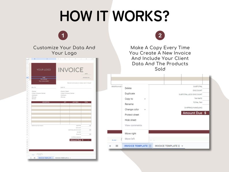 Printable Invoice Template | Invoice Spreadsheet | Invoice Google ...