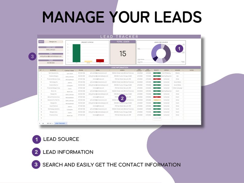 Lead Tracker Google Sheets | Digital Client Management | Communication ...