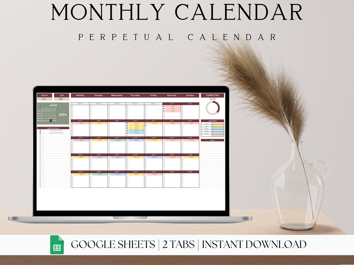 Monthly Calendar Spreadsheet Google Sheets to Do List Daily Schedule ...