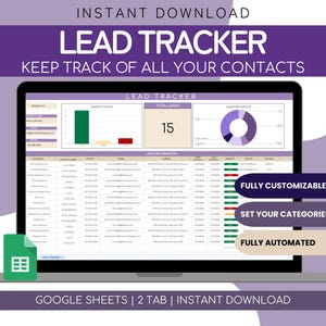 Lead Tracker Google Sheets | Digital Client Management | Communication ...