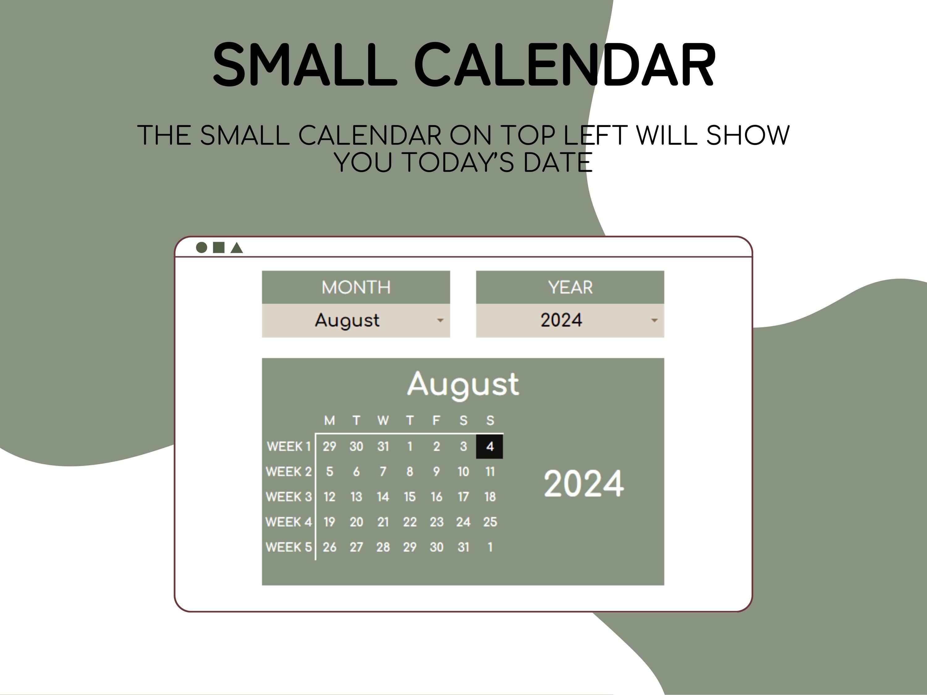 Monthly Calendar Spreadsheet Google Sheets | Daily Schedule | Color ...