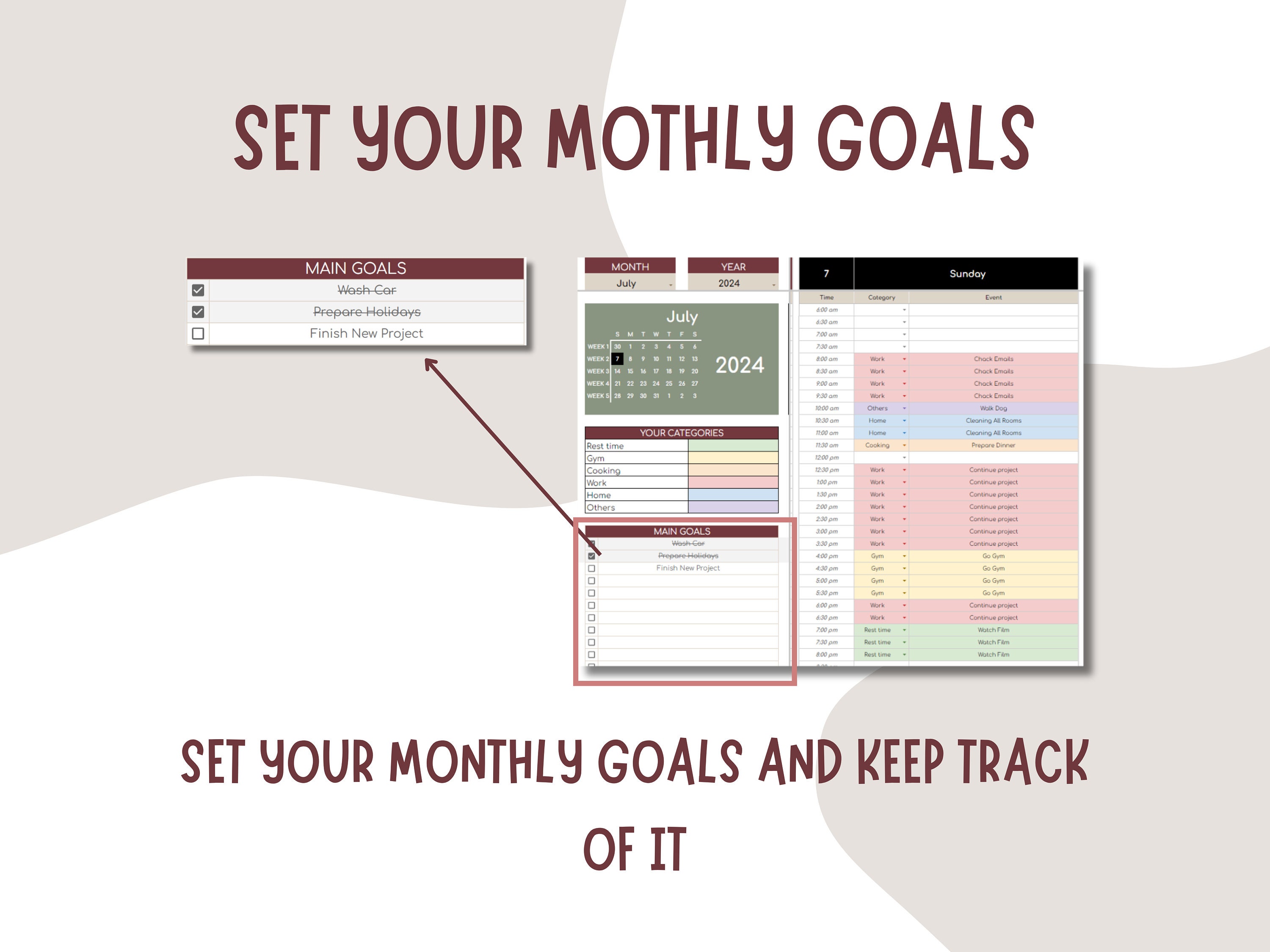 Daily Planner Google Sheets | Hourly Planner | Daily Schedule Google ...