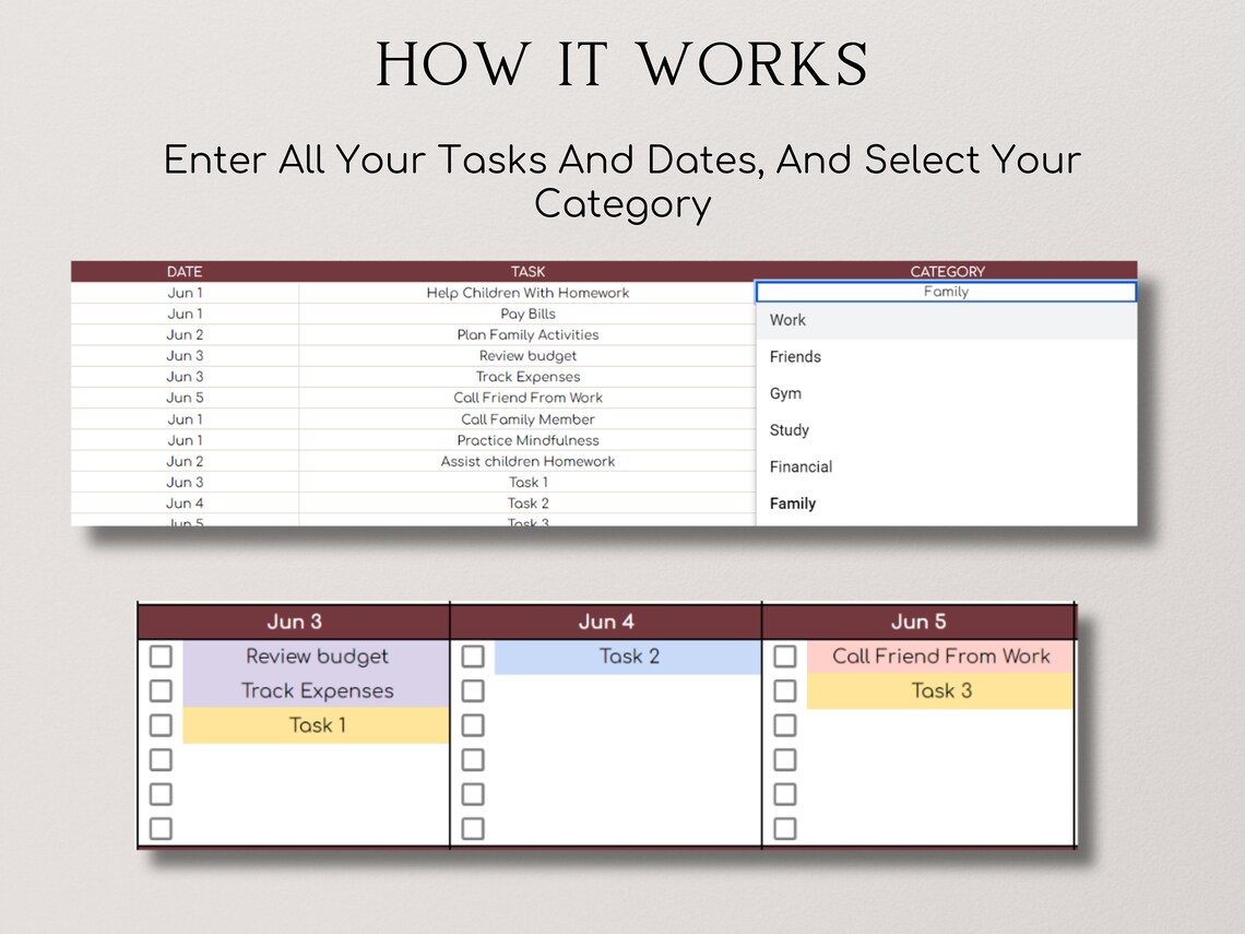 Monthly Calendar Spreadsheet Google Sheets to Do List Daily Schedule ...