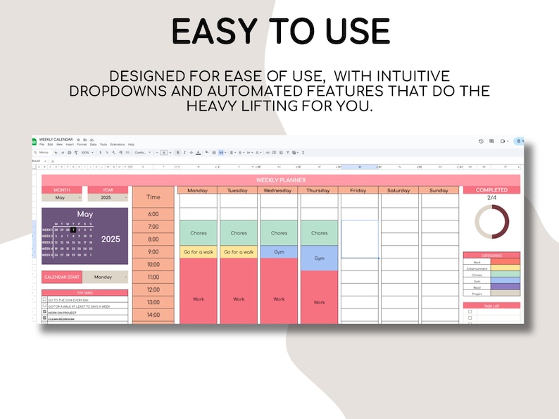 Weekly Schedule Spreadsheet | Daily Schedule Spreadsheet | Weekly ...