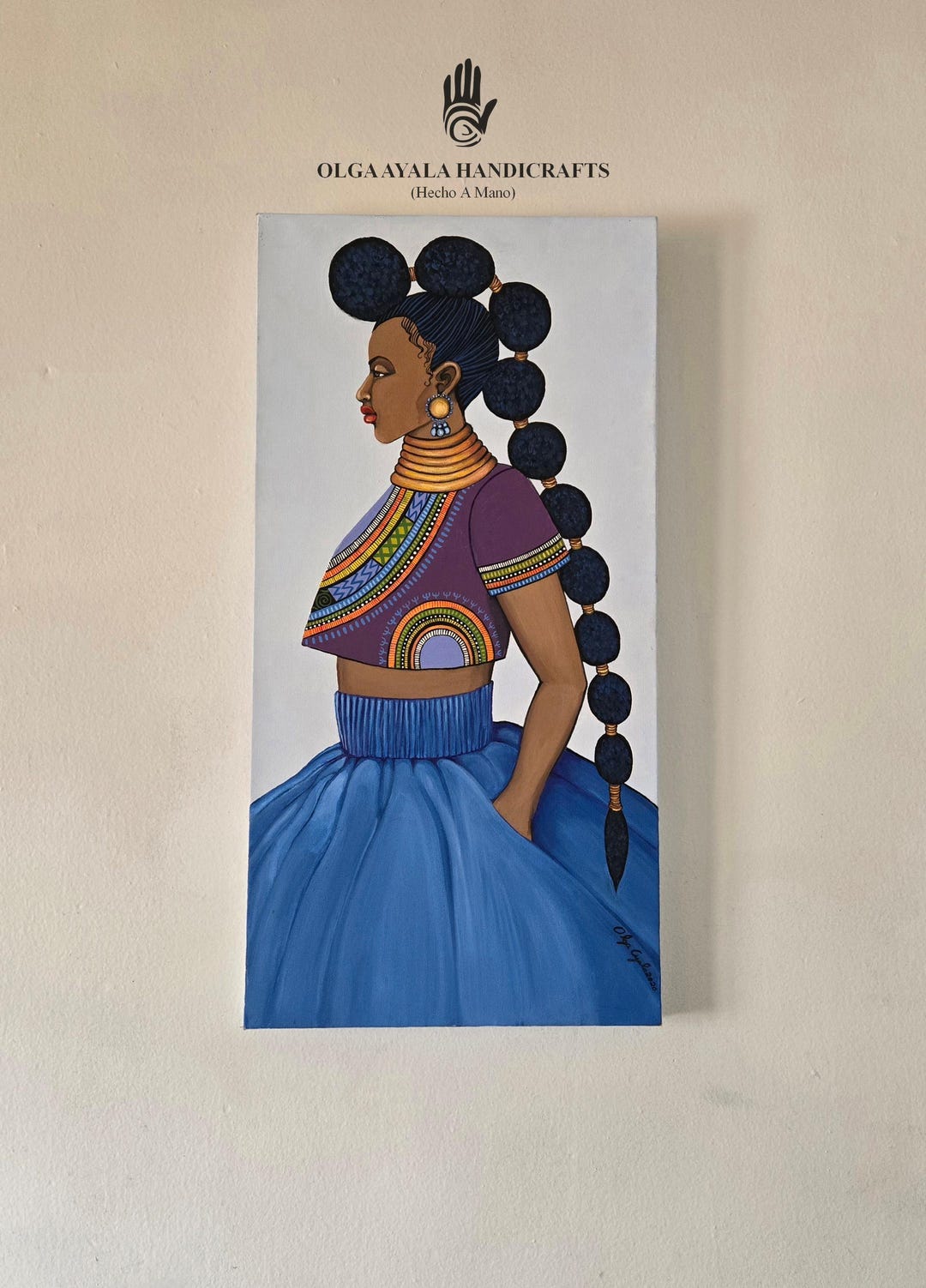Afro Puffs Mohawk Tail Original Acrylic Painting - Etsy