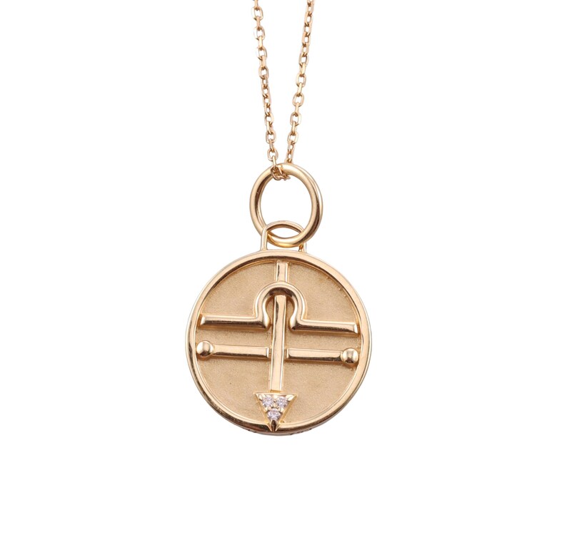 Monica Rich Kosann 18k Gold Diamond Libra Zodiac Pendant Necklace - Etsy