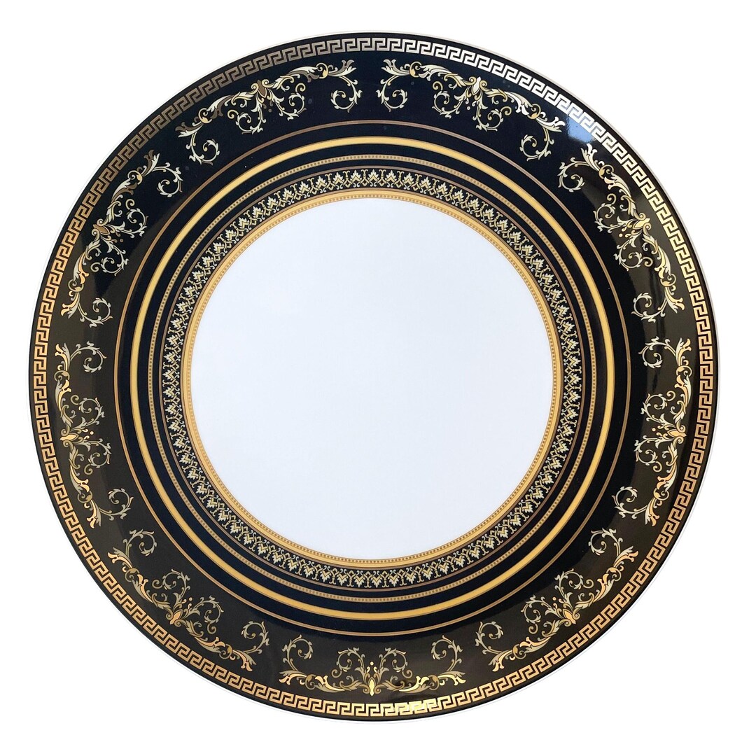Versace by Rosenthal Virtus Gala Black Dinner Plate 10229 - Etsy