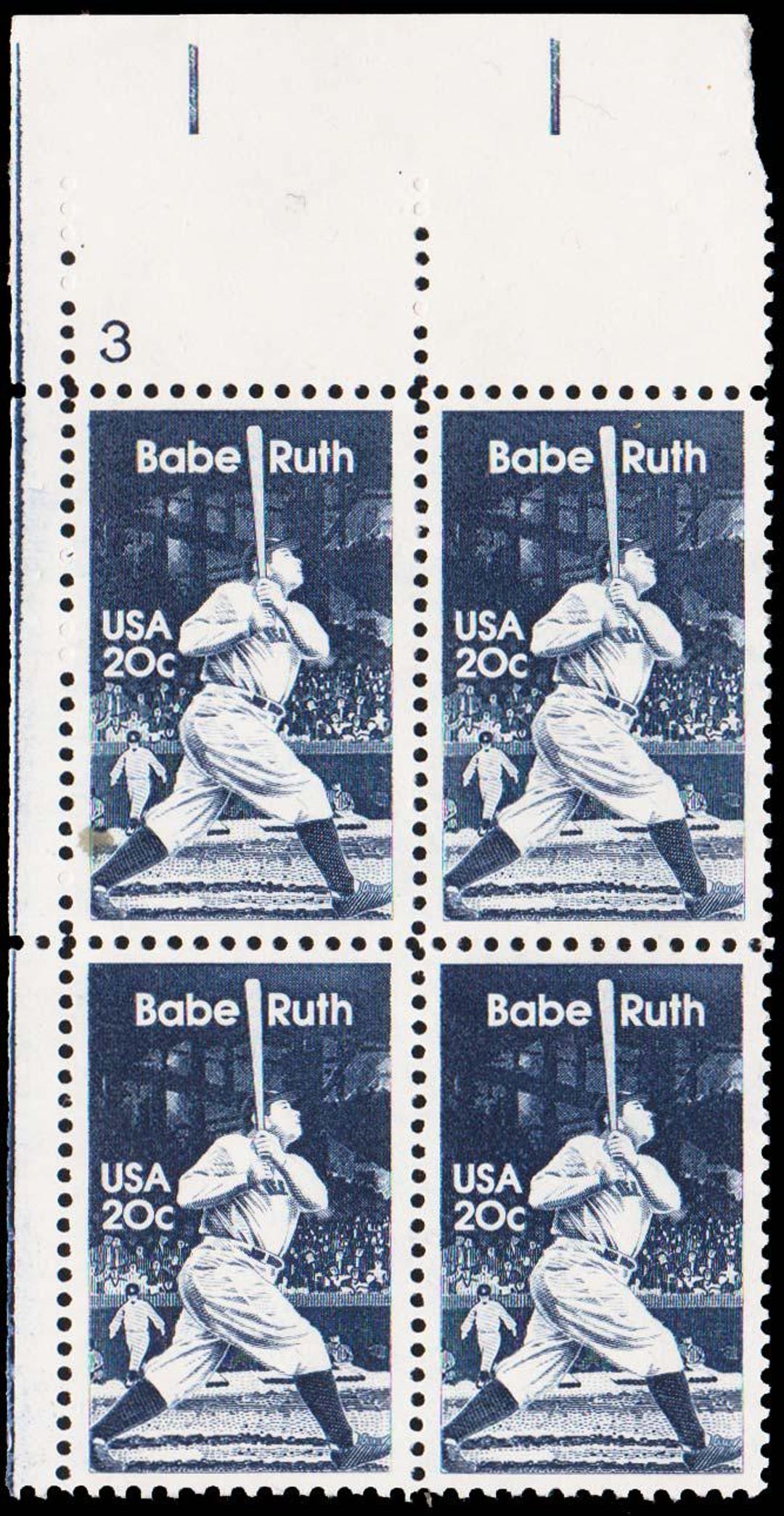 US Babe Ruth Block of Four Unused 20 Cent Stamps - Etsy