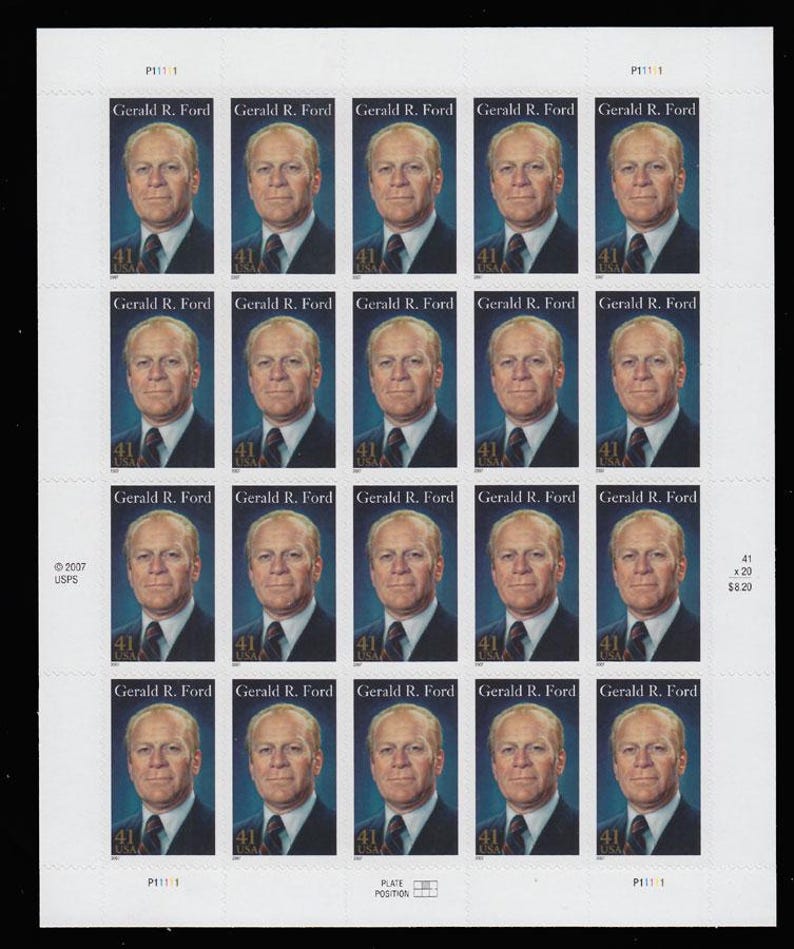 US Gerald R. Ford Pane of Twenty Unused 41 Cent Stamps - Etsy