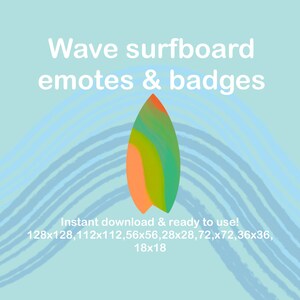 Retro Wave Surfboard Emotes and Badges - Etsy