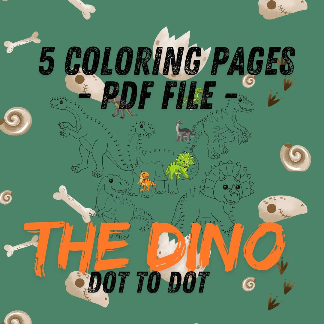 5 the Dino (dot to Dot) - PDF File | Educational Activities for Kids ...