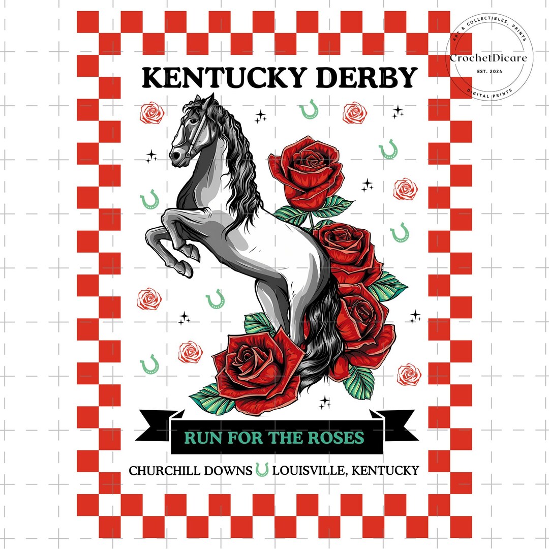 Checkered Run for the Roses Png, Derby Day Png, Derby Vibes Png, Horse ...