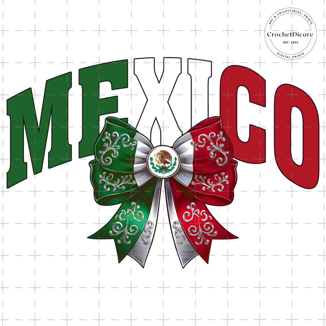 Coquette Ribbon Bow Mexican Flag Png, Mexican Bow Festive Png, Mexican ...