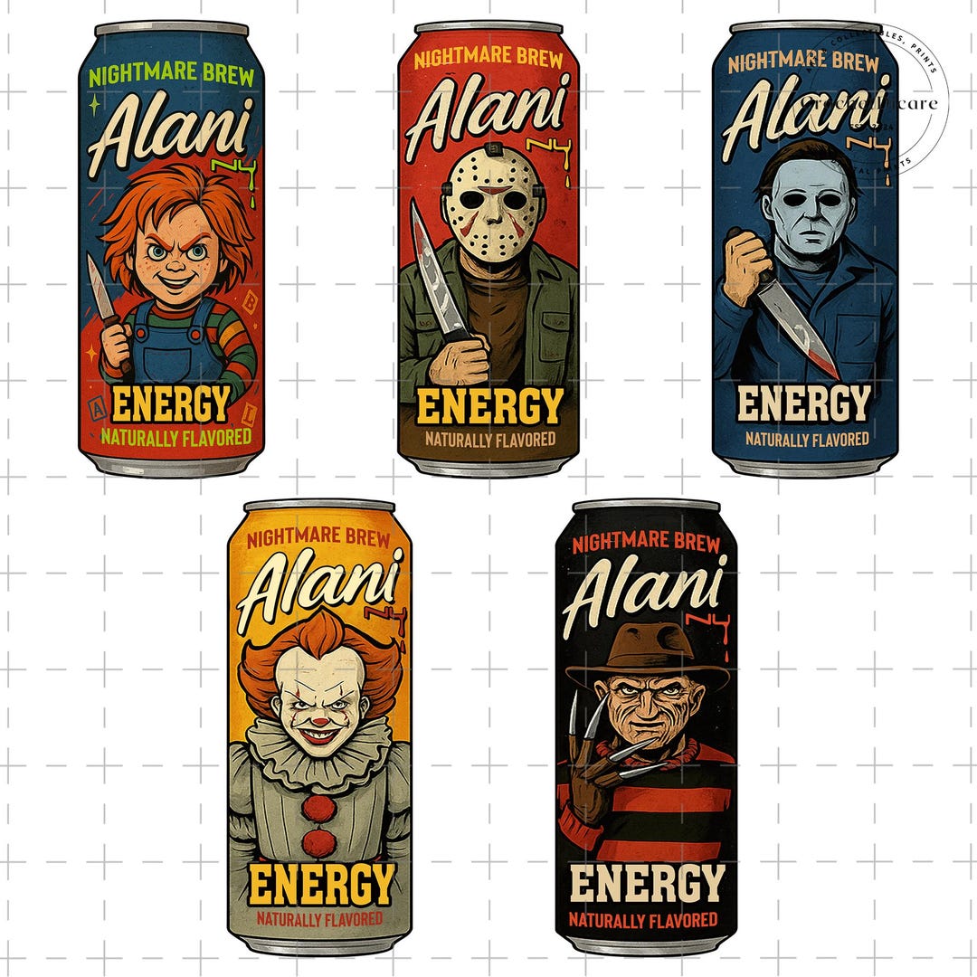 Frisdrankblikje Movie Killers png-bundel, horrorfilms Halloween-blikje ...