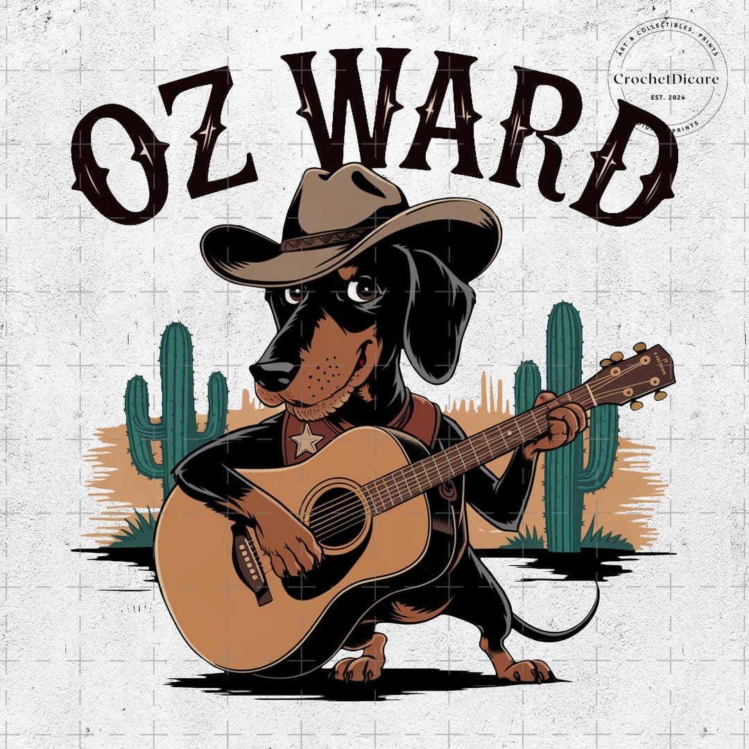 Oz Ward Cowboy Wiener PNG, Cute Dog Western Theme Digital Download ...